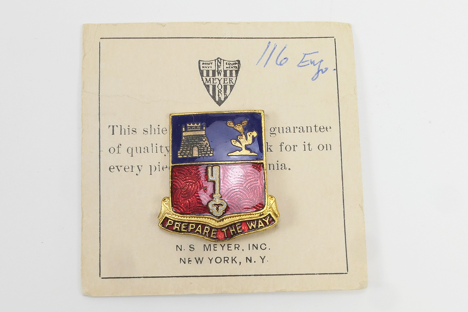 US WW2 Military Unit Crests Insignia 116th ENGINEER BATTAILON DI Pin ...