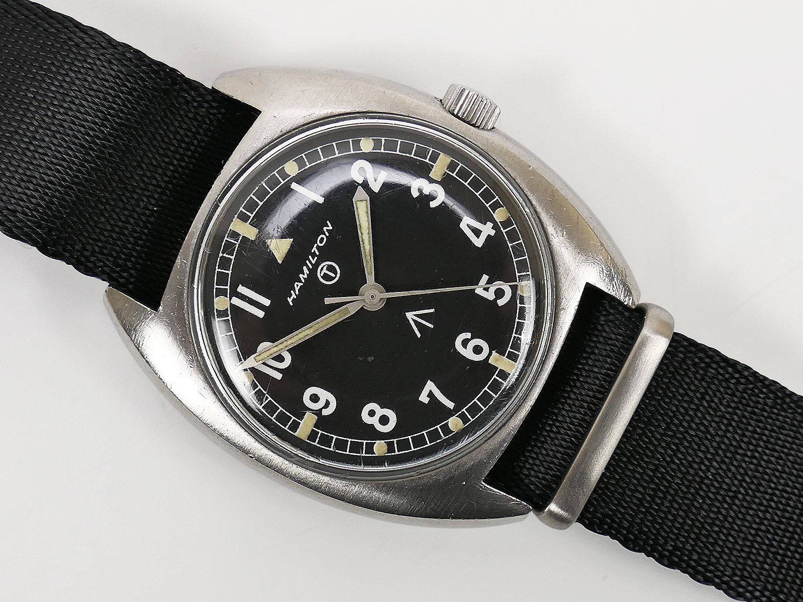 #3# Vintage Wrist Watch GB British Army Issue DIRTY DOZEN Hamilton W10 ...