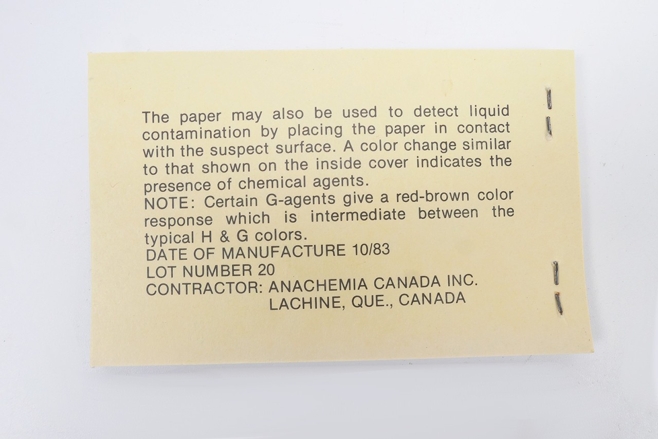 US Book of Paper Chemical Agent Detector VGH ABC-M8 - Chemicals ...