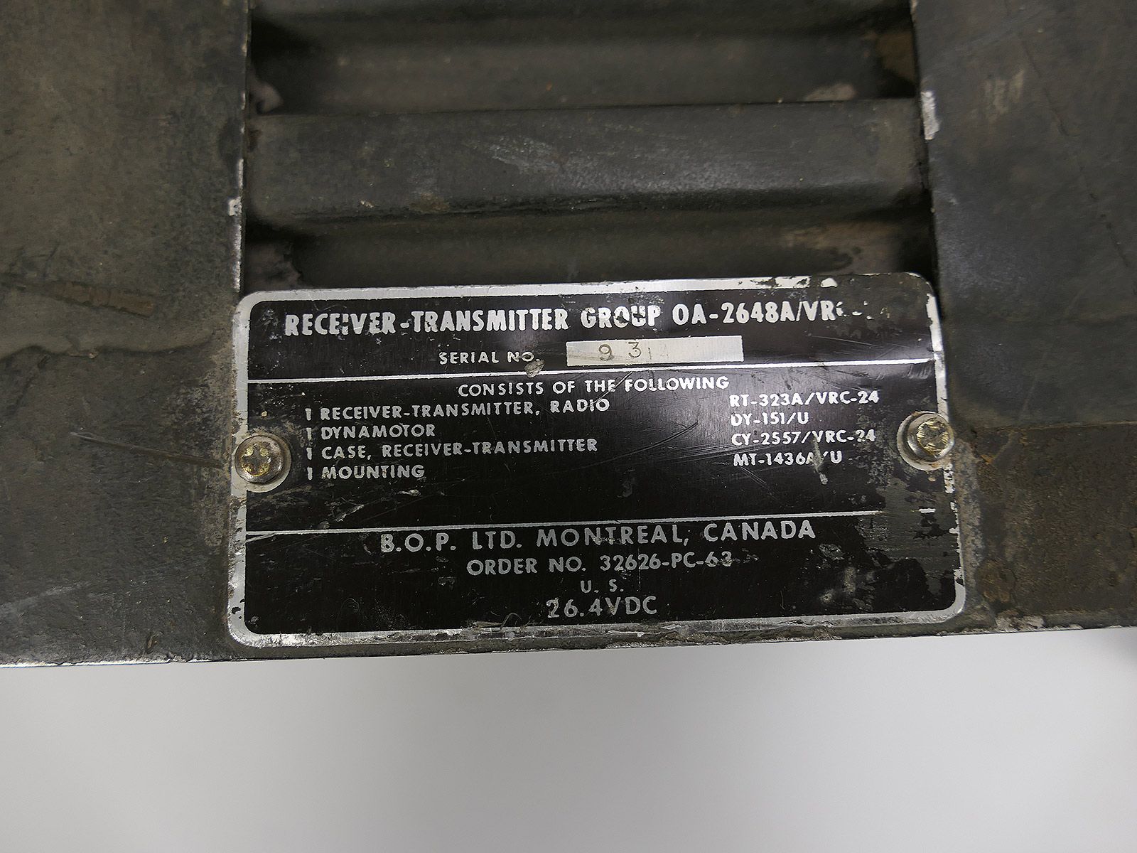 US ARMY Military Radio Receiver Transmitter RT-323 A / Radio System VRC ...