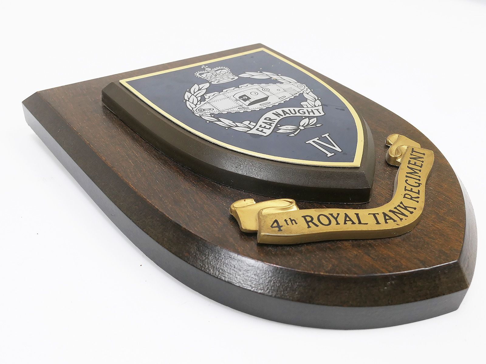 Commemorative wall plaque 4th Royal Tank Regiment Regiment Fear Naught ...