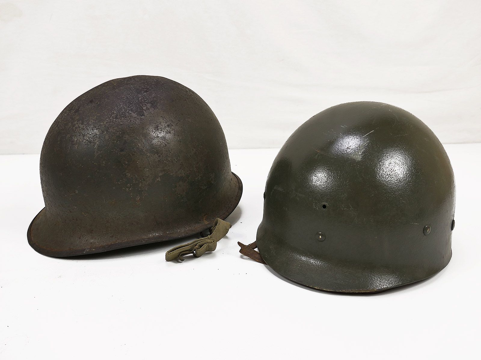 US Army WW2 M1 Front Seam Helmet (Stahlhelm) with liner / chin strap ...