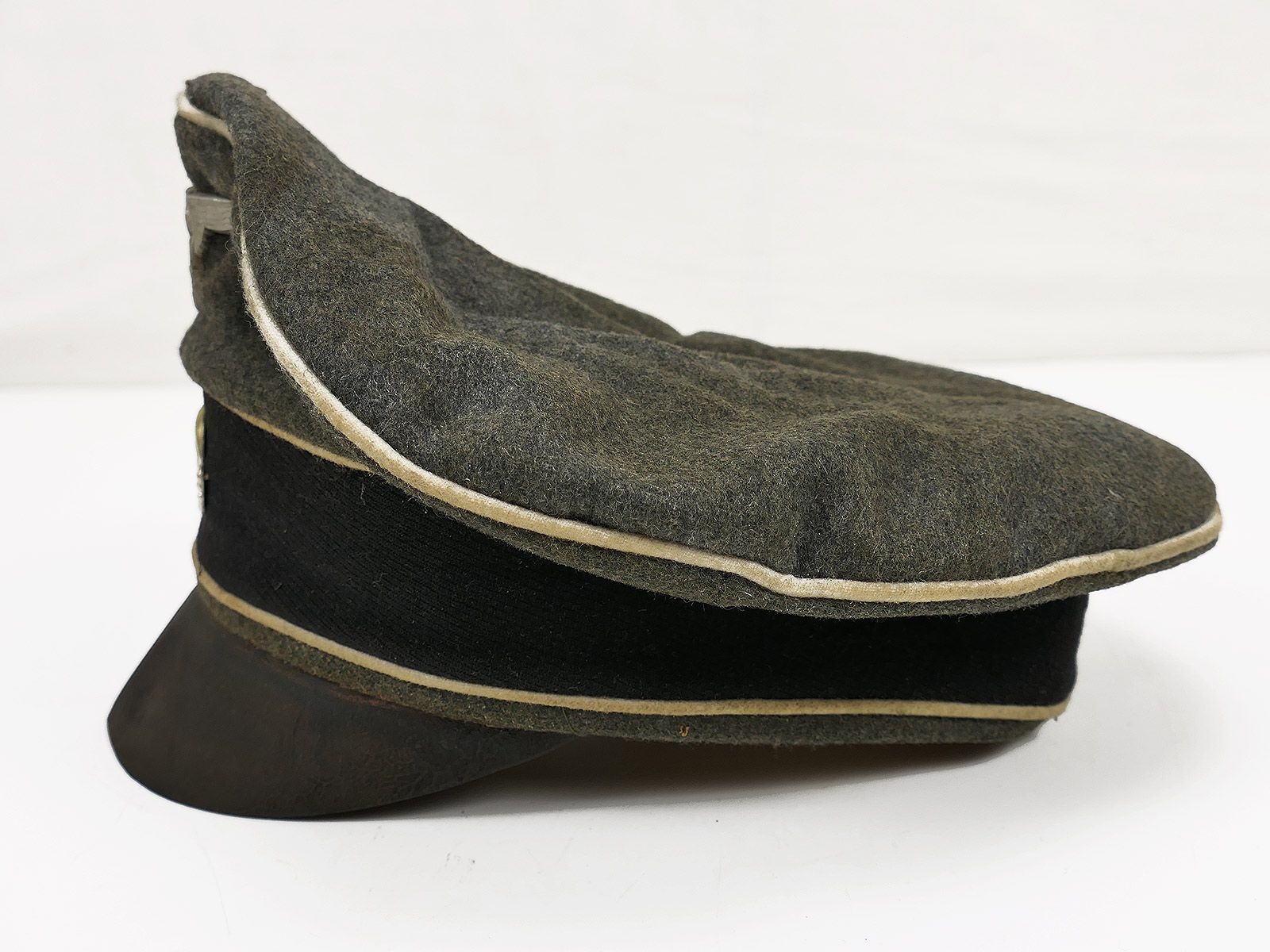 Waffen SS peaked cap infantry crusher cap old style size 57/58 crumpled ...