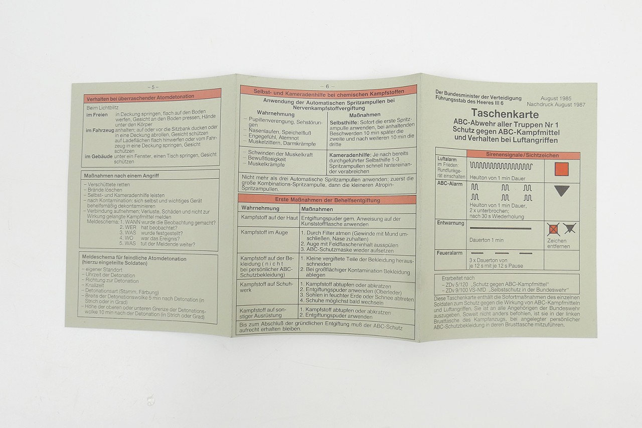 Bundeswehr pocket map ABC ordnance defense | Lomax Militaria