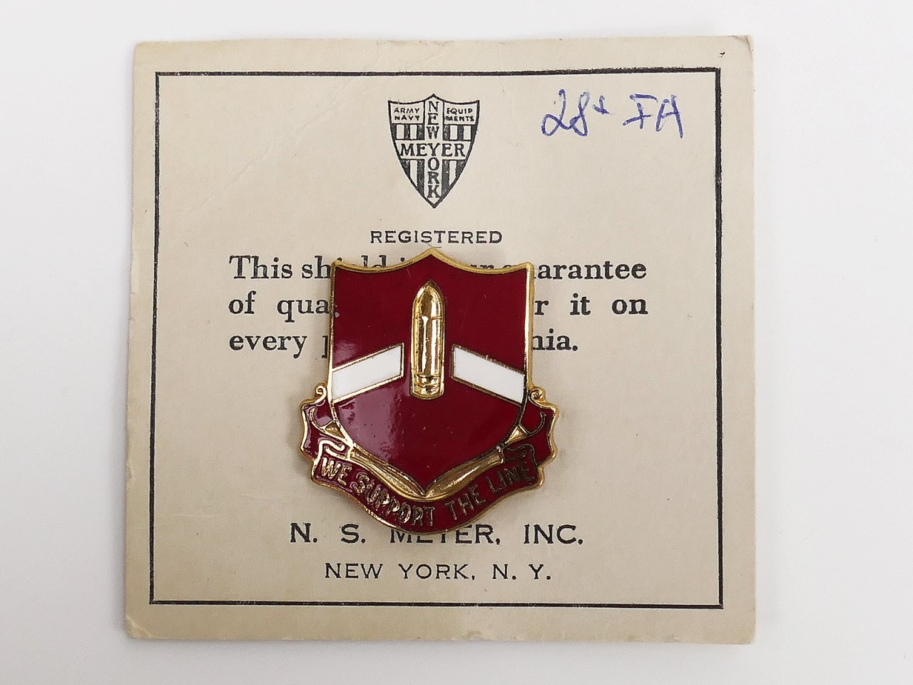 US WW2 Military Unit Crests Insignia 28th FIELD ARTILLERY BATTALION Pin ...