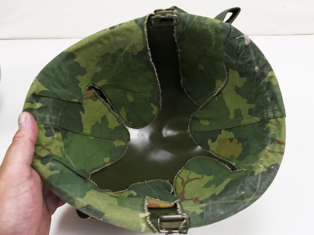 VIETNAM M1 steel helmet + liner + Mitchell helmet camouflage cover ...