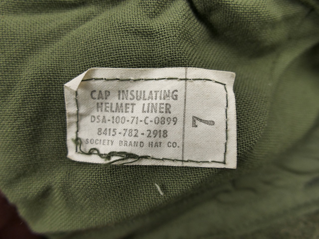 US Army Vietnam Cap Insulating CVC Helmet Liner steel helmet size 56 (7 ...