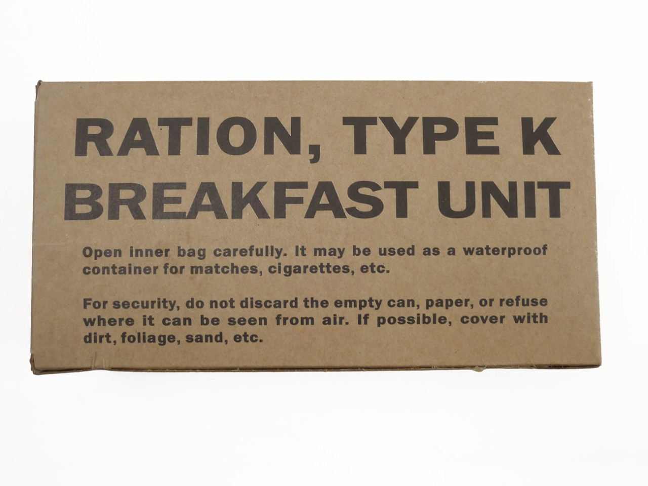 US ARMY WW2 Rations Type K Breakfast Unit / Rations Box Carton Catering ...