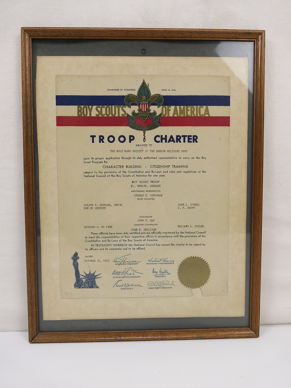 Boy Scouts of America TROOP CHARTER Berlin American Sector 1950 Boy ...
