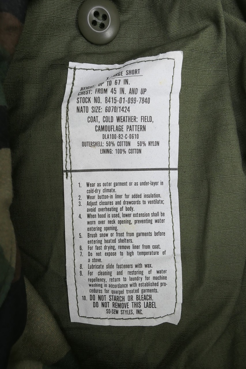 US Cold Weather Field Jacket M65 Field Jacket Woodland Size XL Biker ...