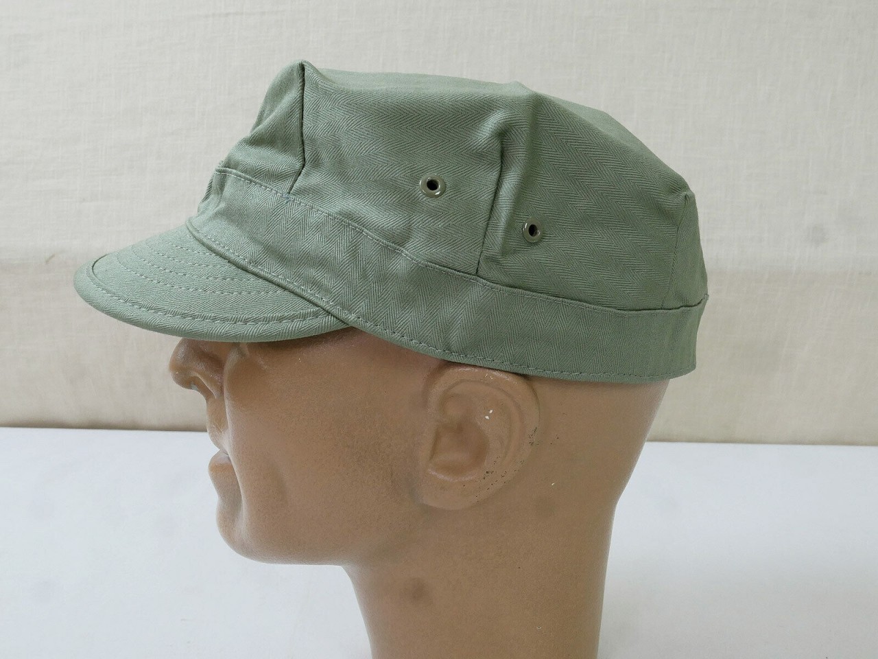 US WW2 HBT Cap Herringbone Twill O.D. 7 Peaked Cap Jeep Cap | Lomax ...