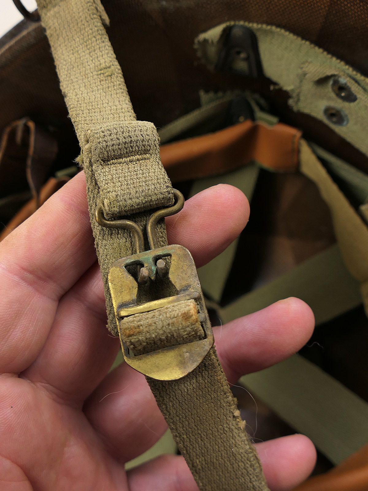 US Army WW2 M1 Front Seam Helmet (Stahlhelm) with liner / chin strap ...