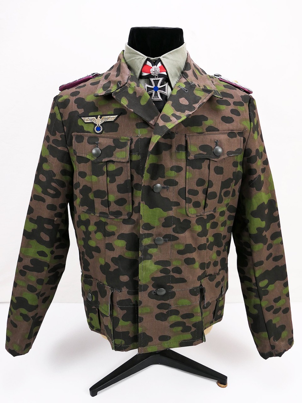 WH Panzer troop uniform ensemble camouflage jacket of Otl. A. Schulz ...