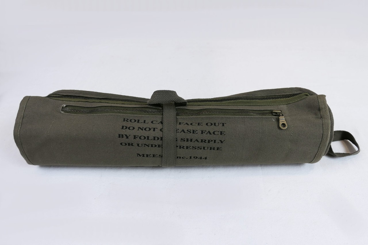 US ARMY WW2 JEEP CANVAS ROLL MAP CASE / ROLL MAP POCKET ROLLER WILLYS ...