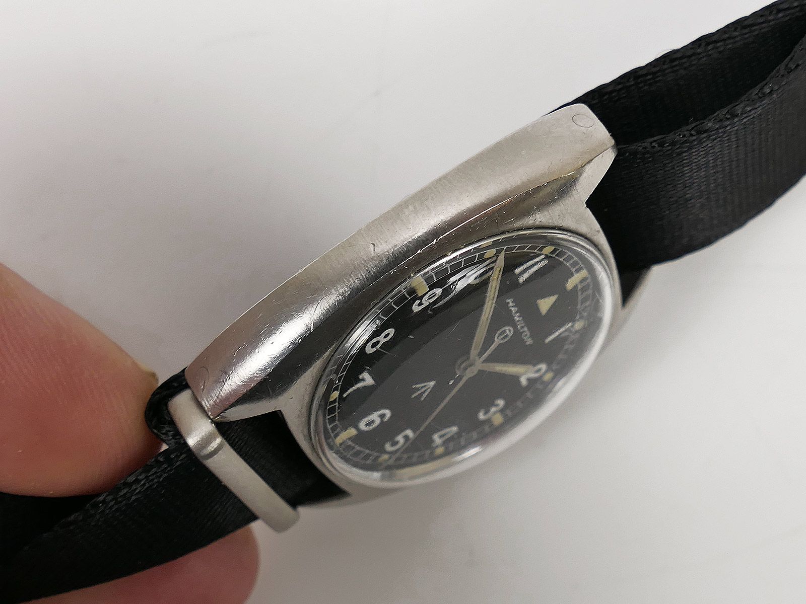 #3# Vintage Wrist Watch GB British Army Issue DIRTY DOZEN Hamilton W10 ...