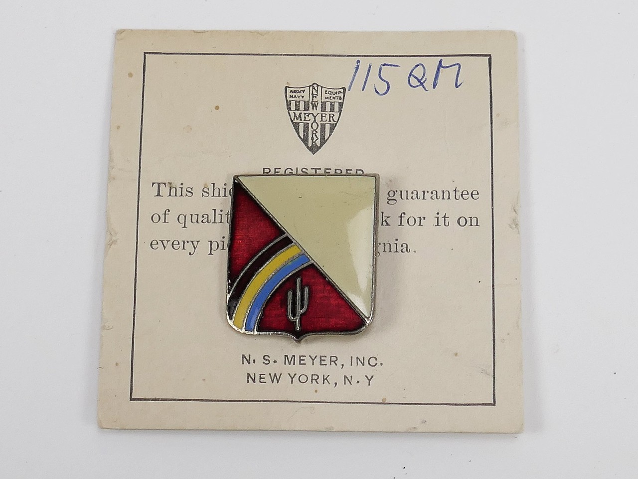 US WW2 Military Unit Crest Insignia 115th Quartermaster Battalion DUI ...