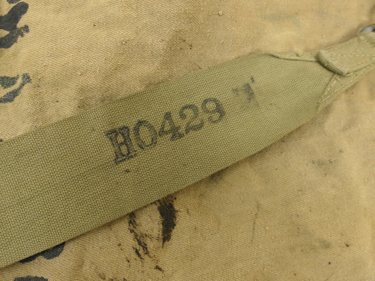 Original US Army WW2 Bag Barrack 1942 Duffel Bag *Named* with carrying ...
