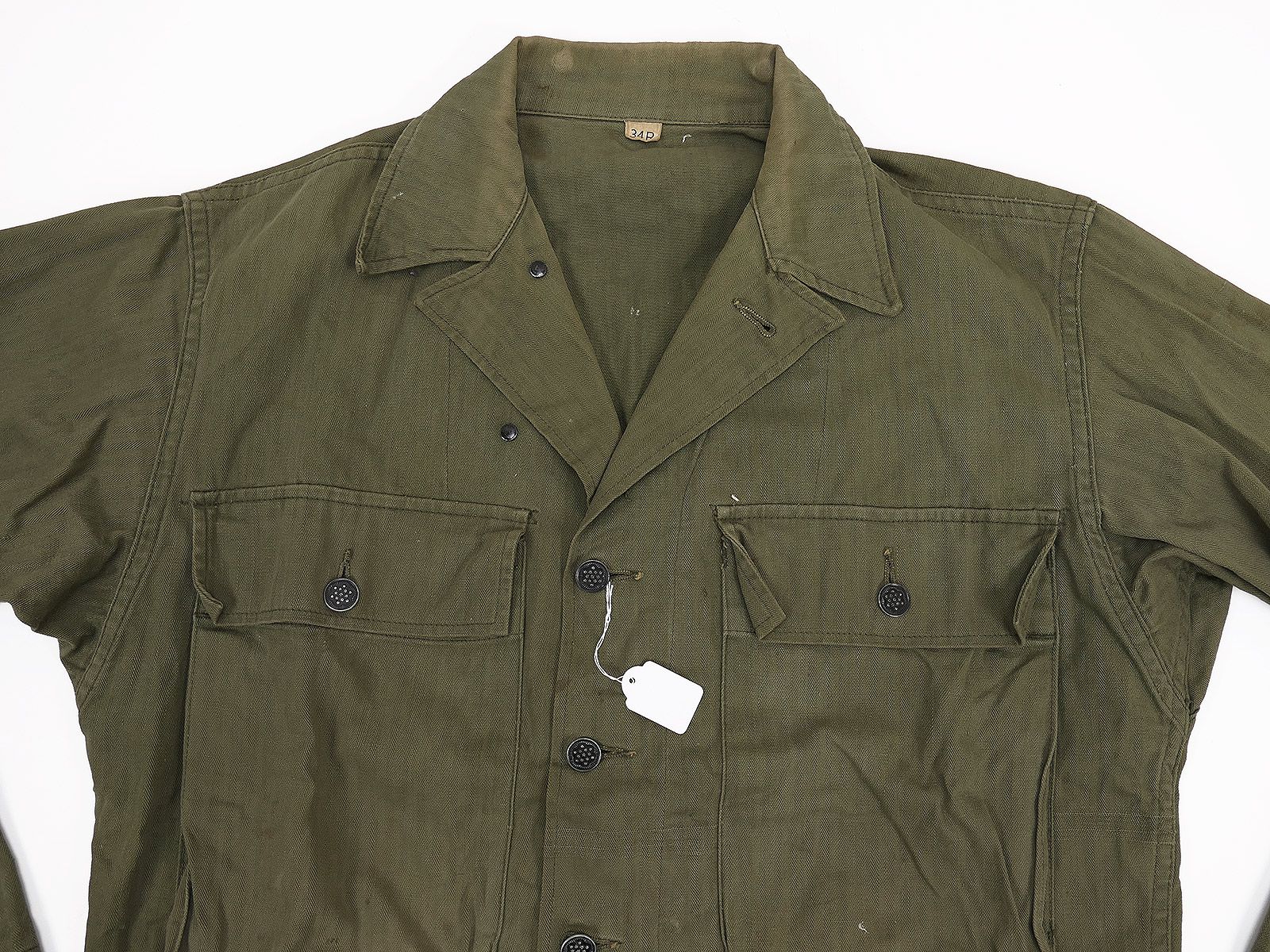 #B/ Single piece Original US ARMY WW2 HBT Herringbone Twill Jacket ...