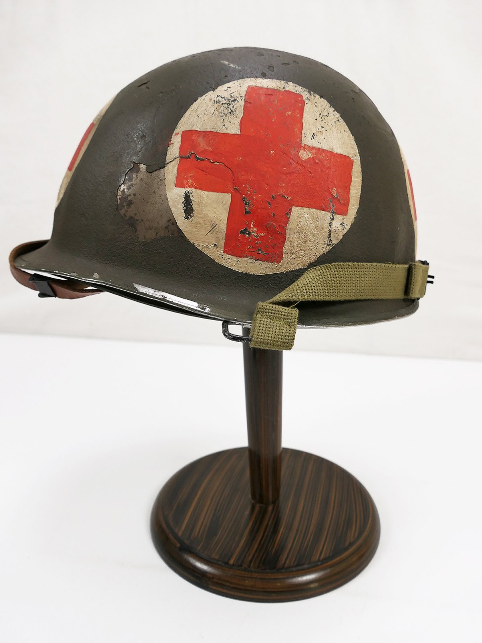 US ARMY Type WW2 M1 steel helmet Red Cross medic helmet + liner chin ...