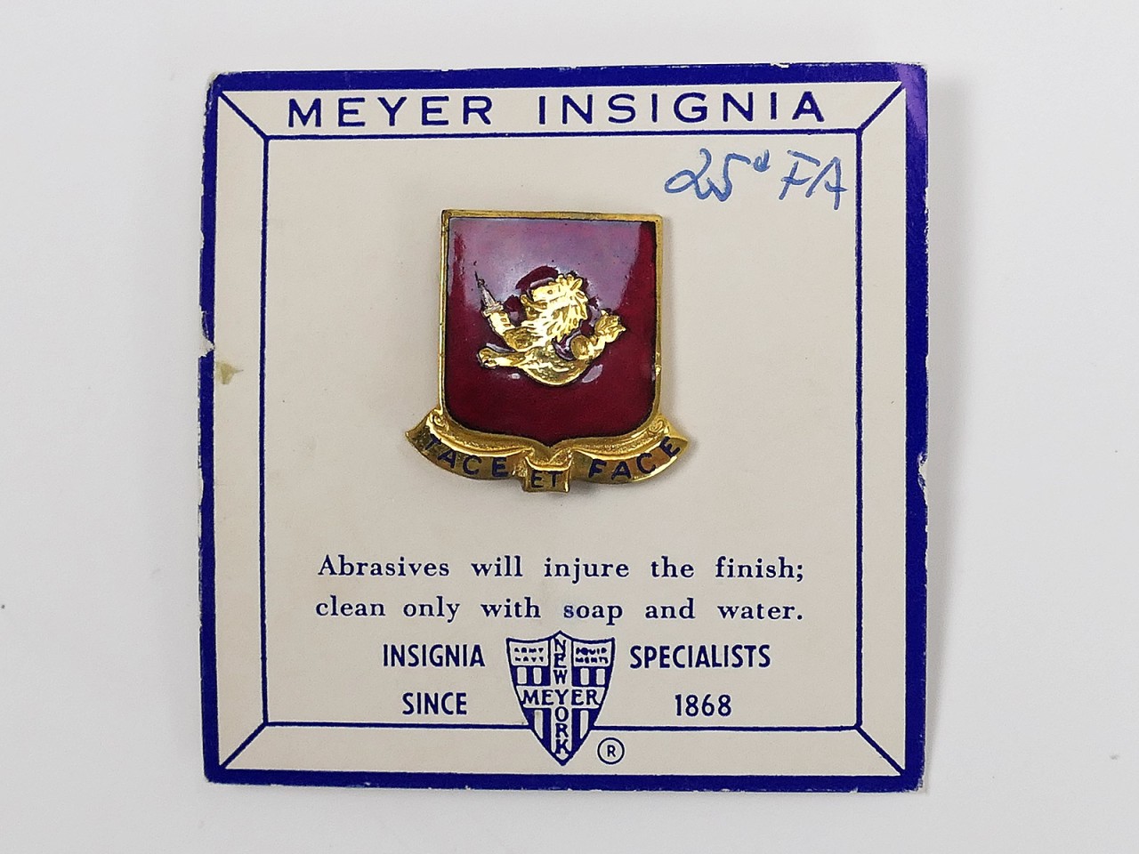 US WW2 Military Unit Crests Insignia 25th Field Artillery DI DUI Pin ...