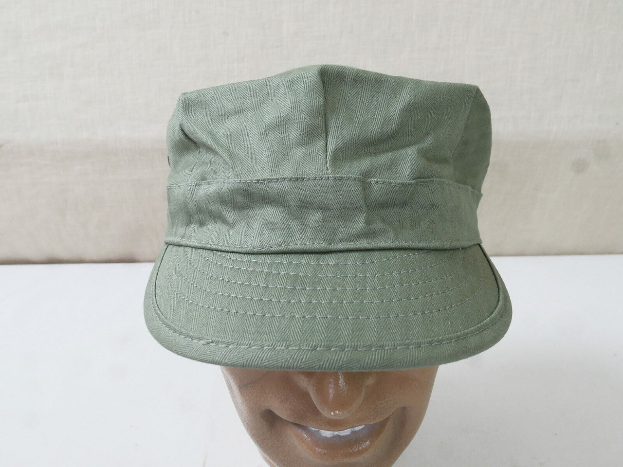US WW2 HBT Cap Herringbone Twill O.D. 7 Peaked Cap Jeep Cap | Lomax ...