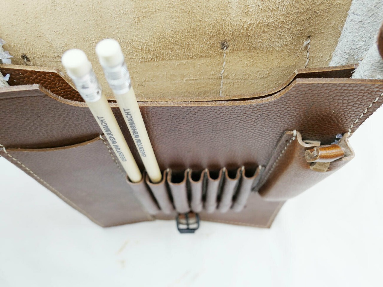 Wehrmacht map case leather brown messenger bag | Lomax Militaria